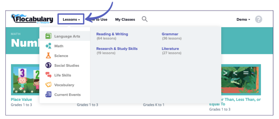 How to find content on Flocabulary