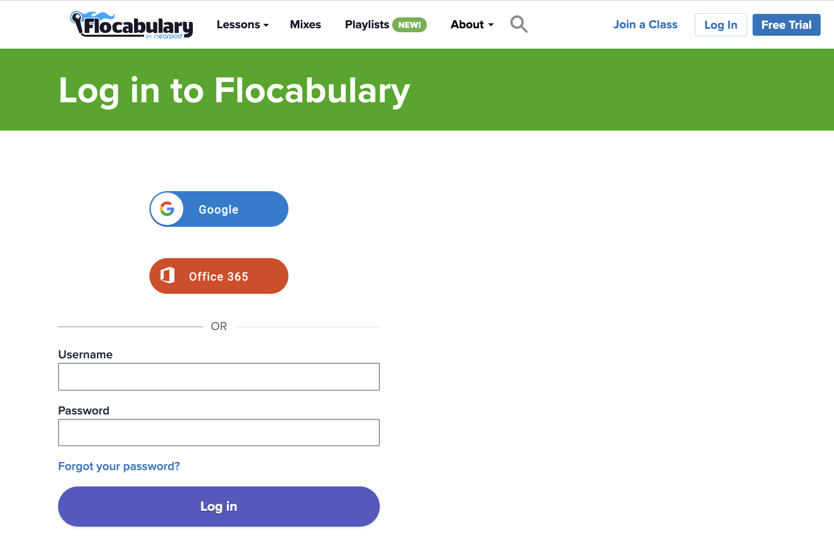 Joining My Teacher's Class and Logging in to Flocabulary