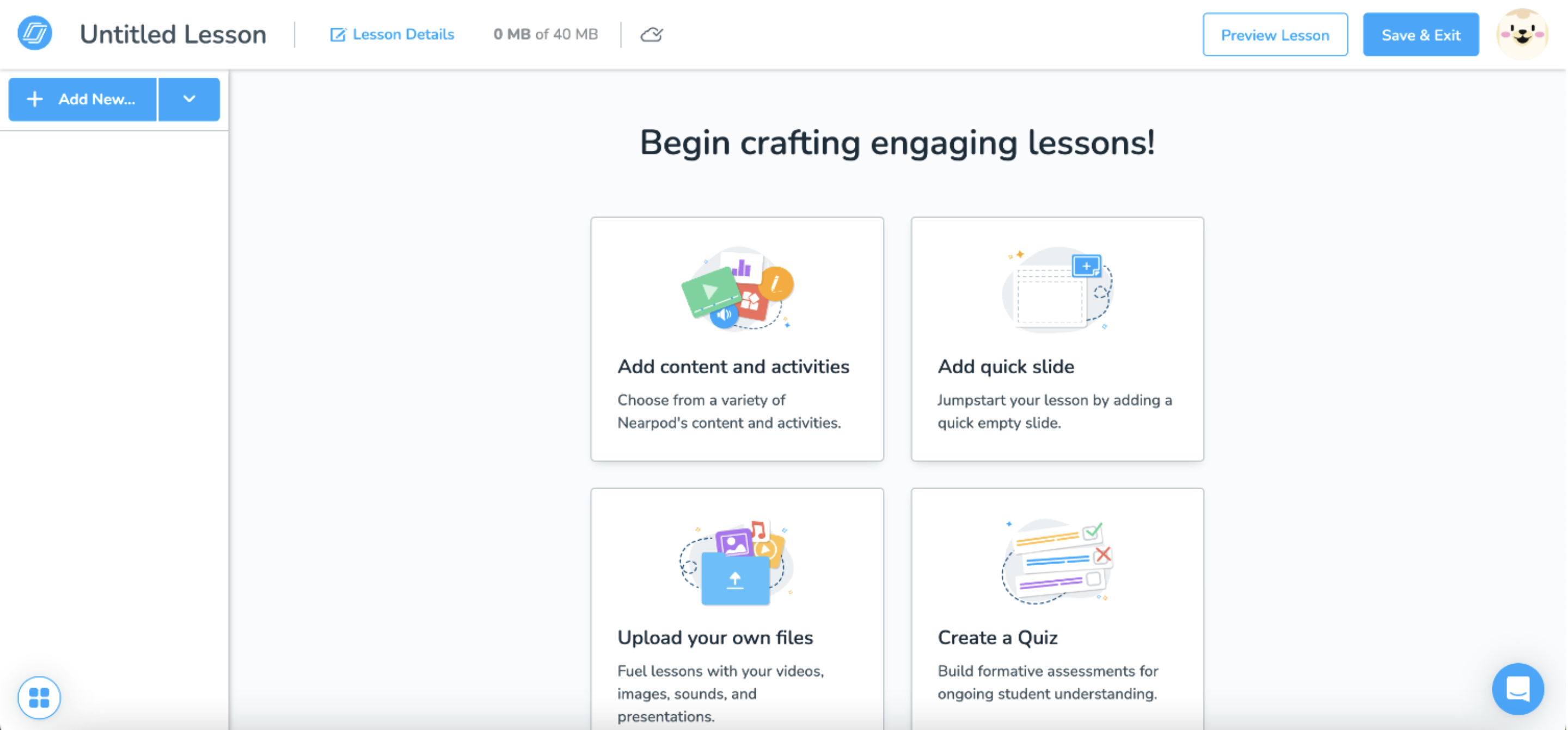 Create a Nearpod lesson