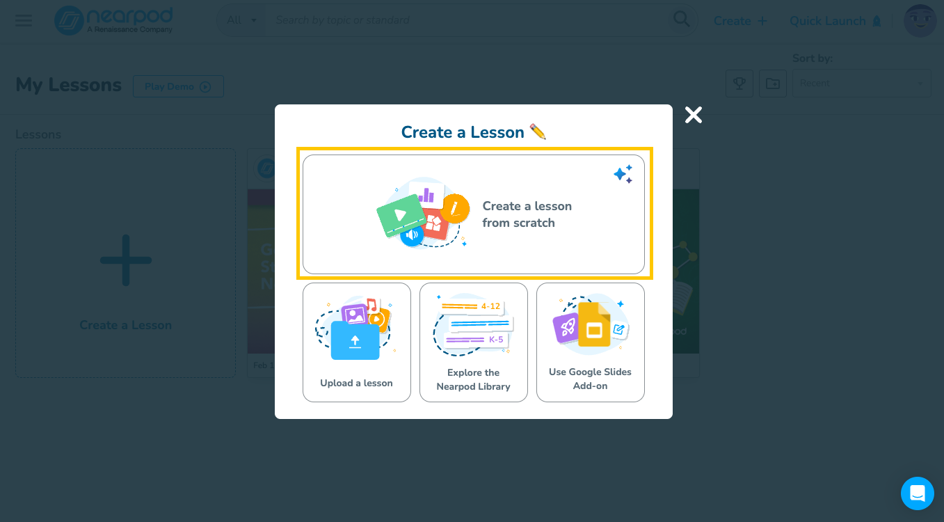 Create a Nearpod lesson