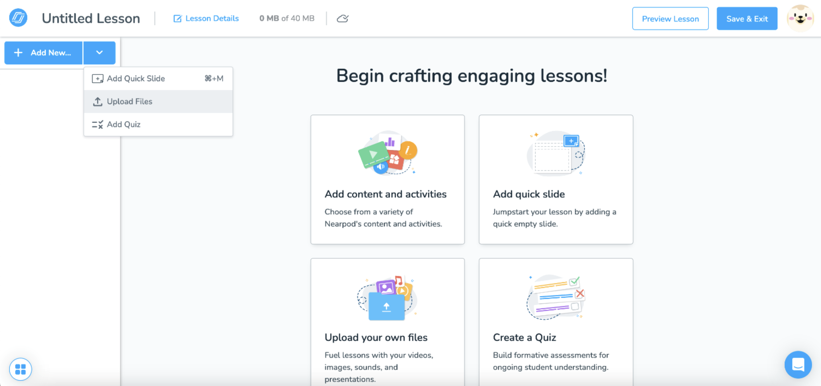 Create a Nearpod lesson