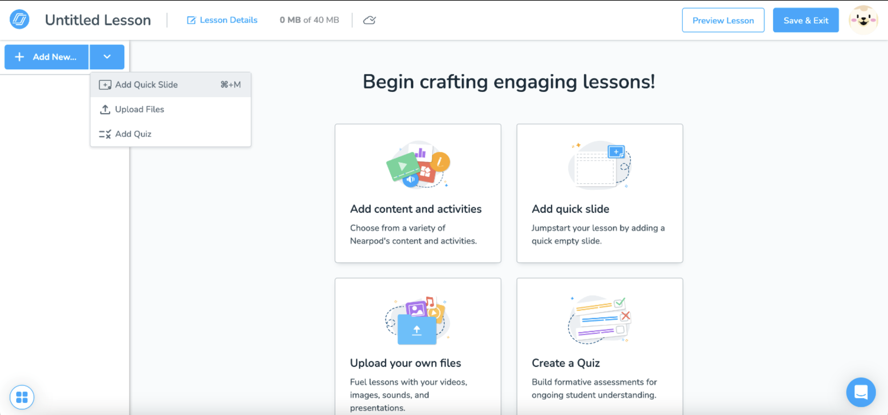 Create a Nearpod lesson