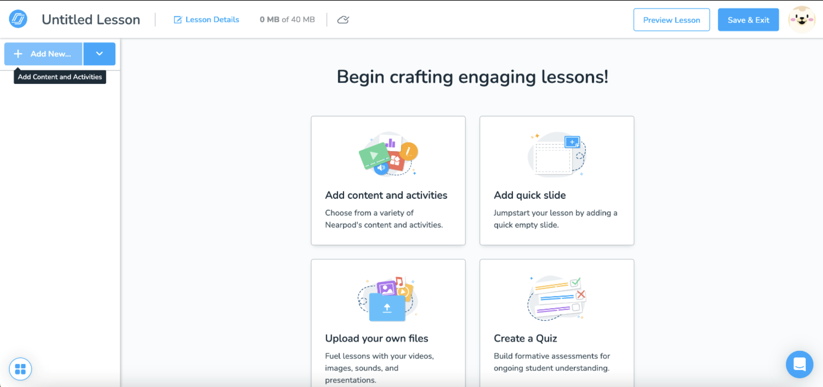Create a Nearpod lesson