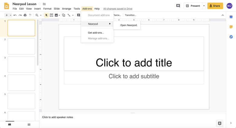 Create a Nearpod in Google Slides