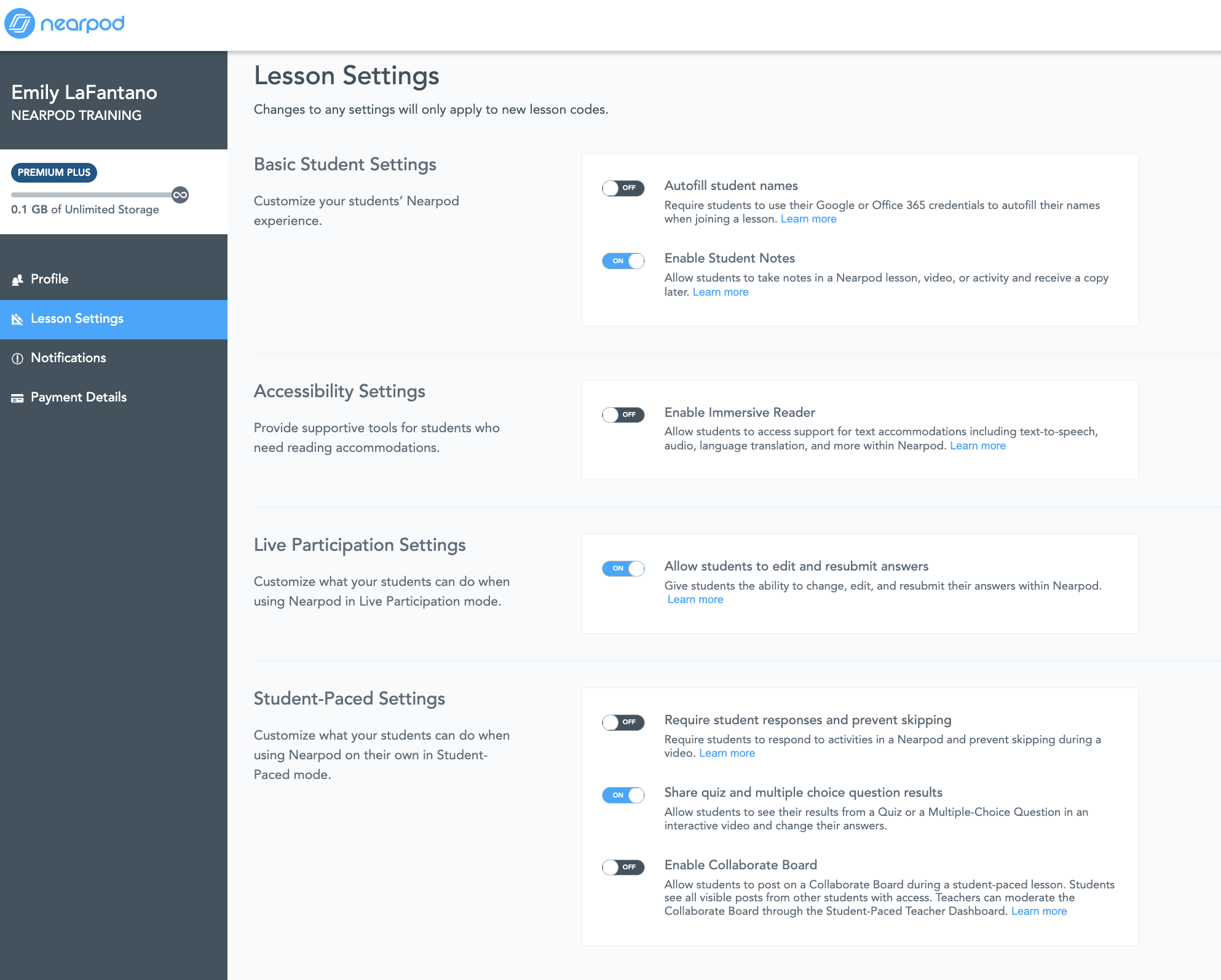 How to manage or customize your Nearpod lesson settings
