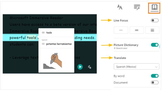 Use Microsoft Immersive Reader for text-to-speech, translation, and more