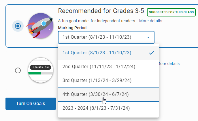 Choosing or Changing the Goal Model for Your Class