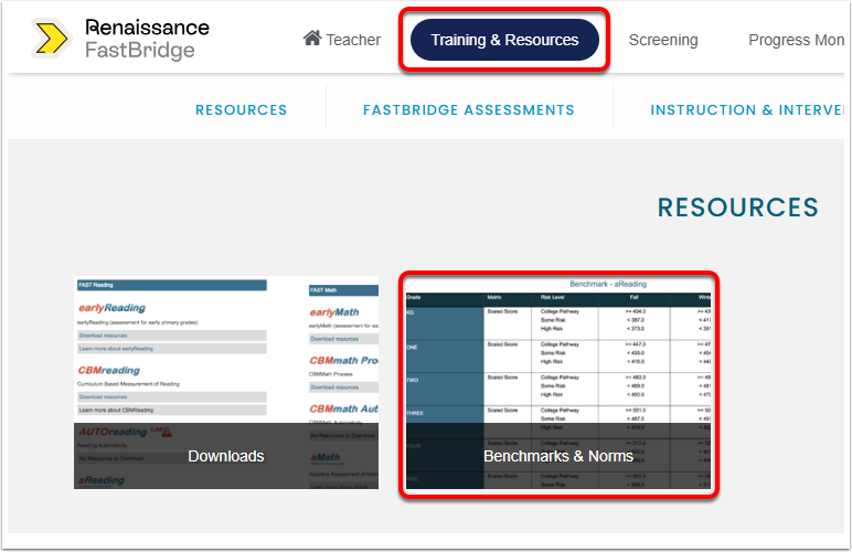 Accessing Benchmarks and Norms Tables