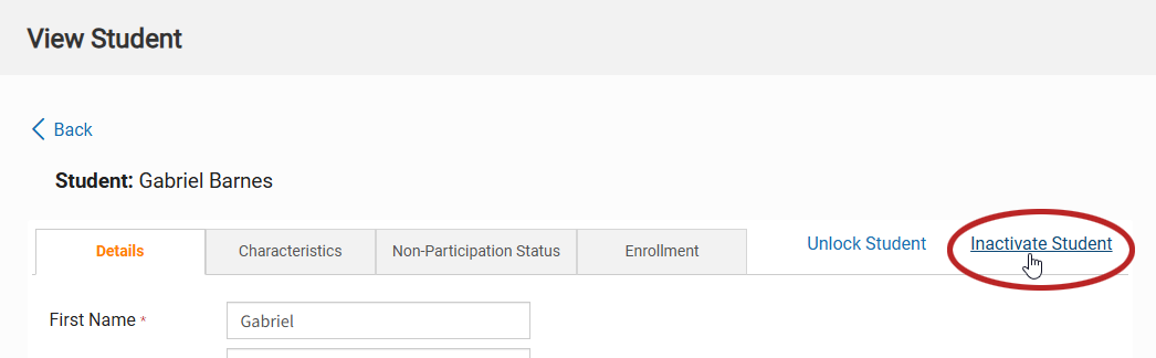 Making an Individual Student Inactive