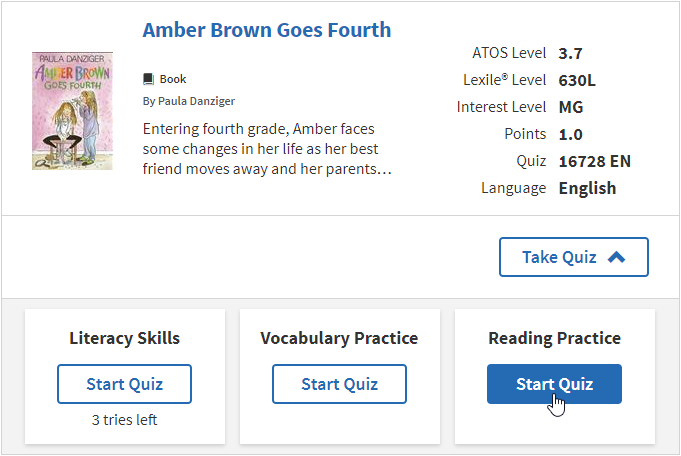 Taking an Accelerated Reader Quiz
