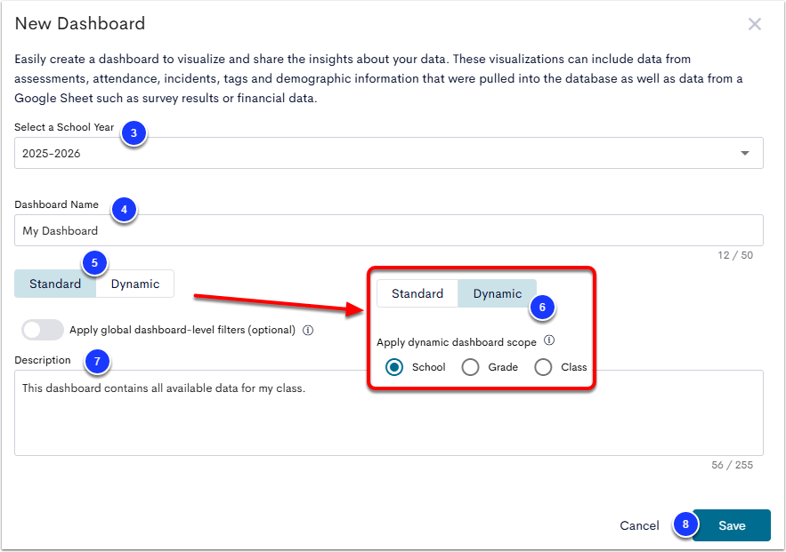 Create a New Standard Dashboard