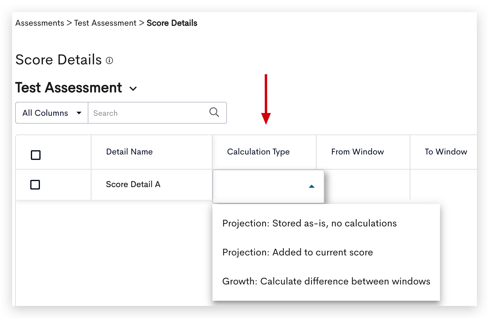 Assessment Calculation Types