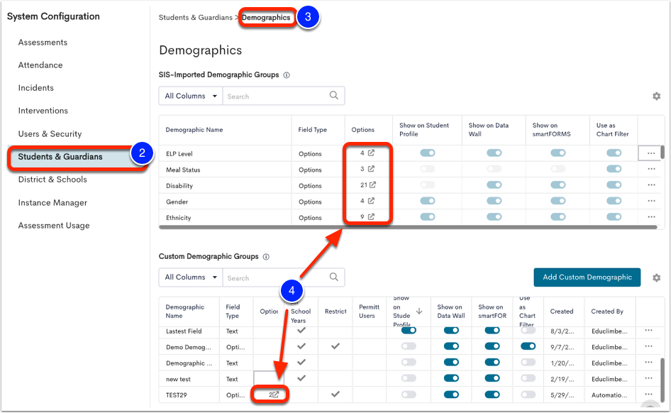 Add Display Options to Demographics