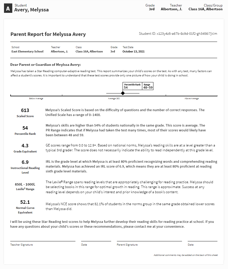 Star Parent Report