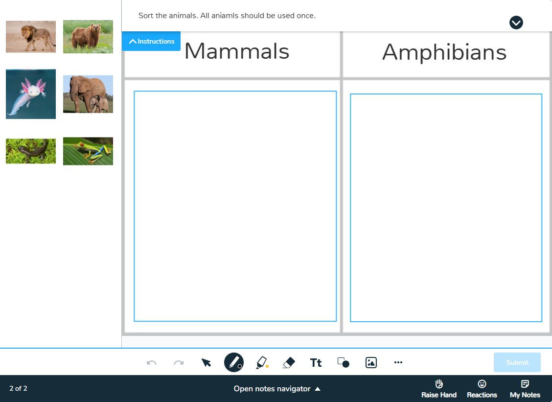 Use Drag & Drop during a Nearpod lesson