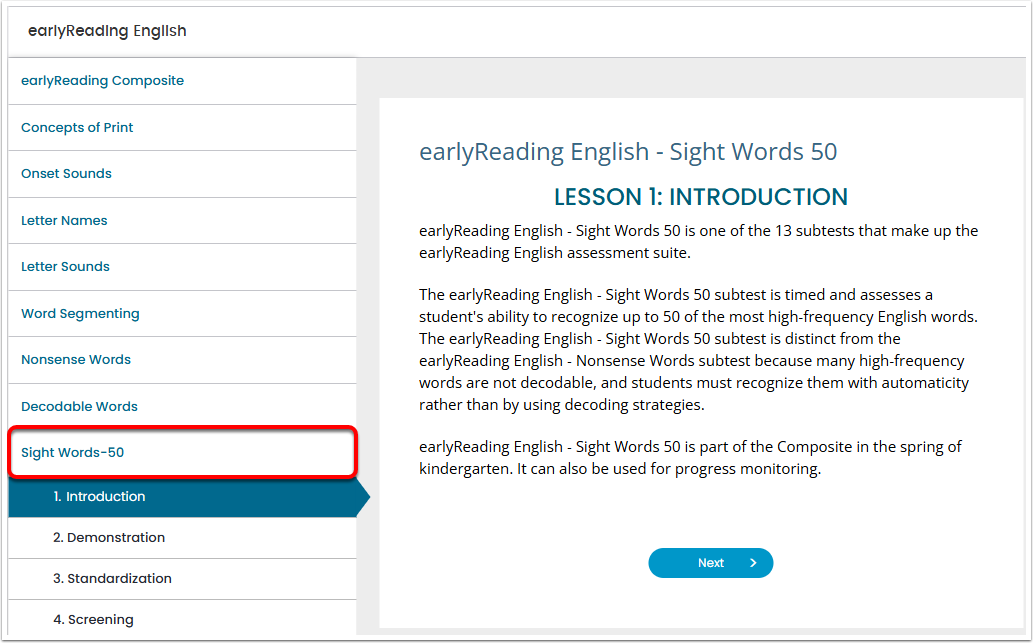 earlyReading - Sight Words (50)
