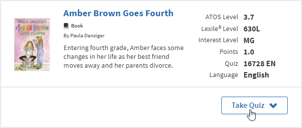 Taking an Accelerated Reader Quiz