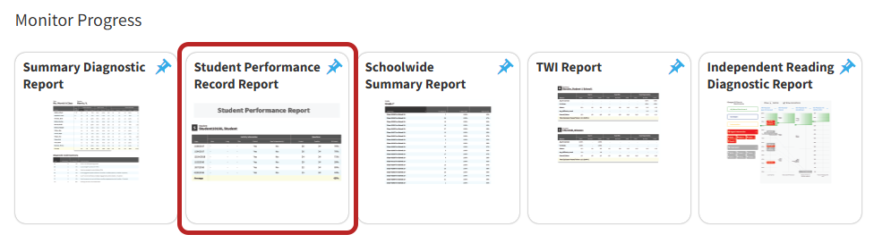 Student Performance Record Report
