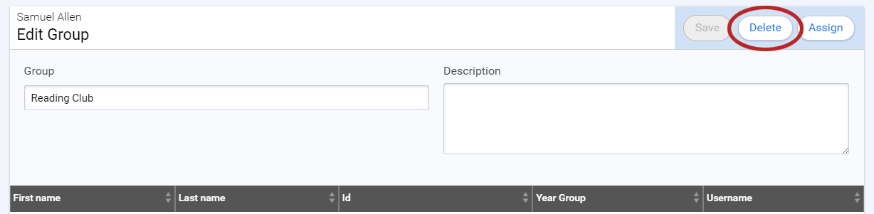 How to Delete Groups (School Administrator)
