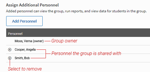 Create Groups Page - Student Selection
