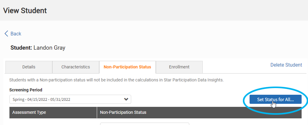 Student Information, Non-Participation Status
