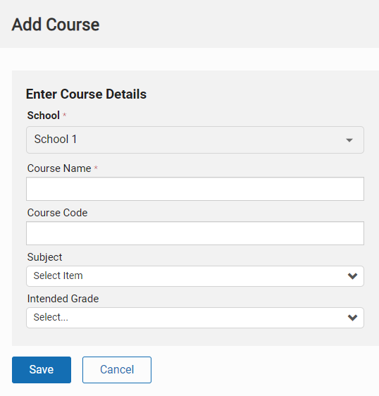 Add or Edit a Course