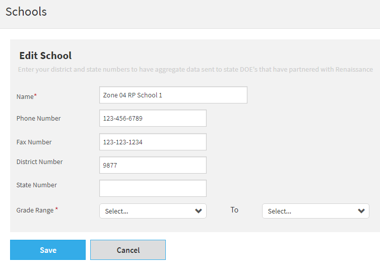 Edit School Details