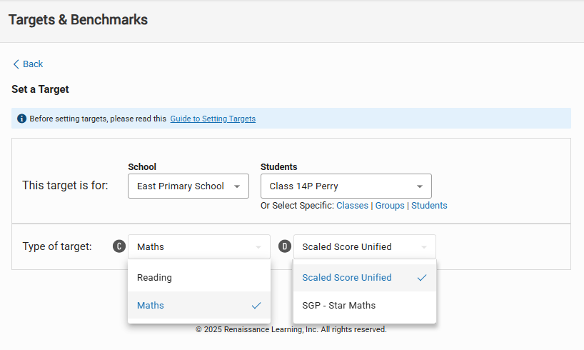 Maths – Scaled Score Unified Target