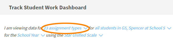 Track Student Work Dashboard