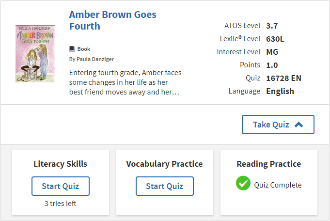 Taking an Accelerated Reader Quiz