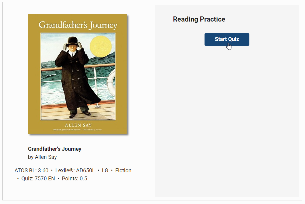 Starting the Quiz (Start Quiz Page)