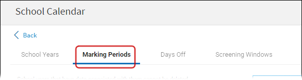 Viewing Marking Periods