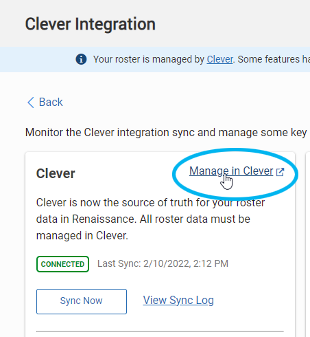 Managing Clever Integration