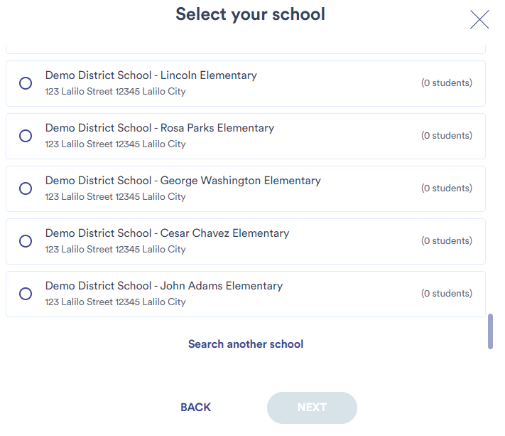 I can't find my school when I create a class