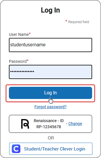 Student login options