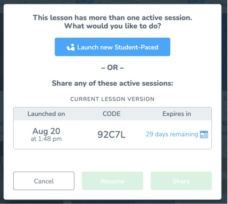 Launch multiple codes for the same Nearpod