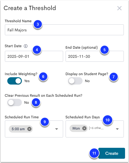Create a New Threshold
