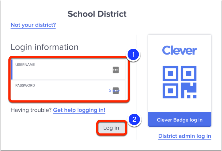Logging In - Students
