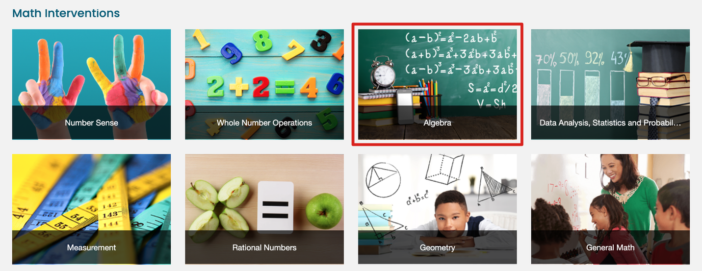 Algebra Interventions