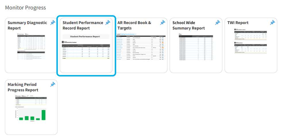 Student Performance Record Report