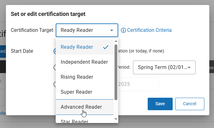 Accelerated Reader Certifications (Record Book)