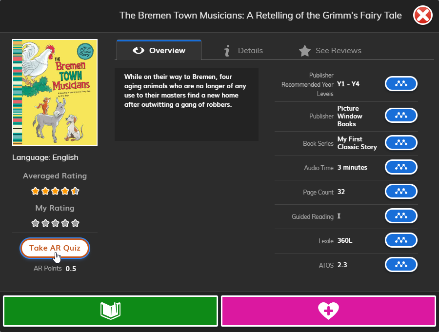 Accelerated Reader Quizzes in myON